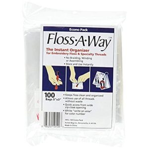 action bag floss a way organizer 3 inch x 5 inch 100 pack fl100 (2-pack)