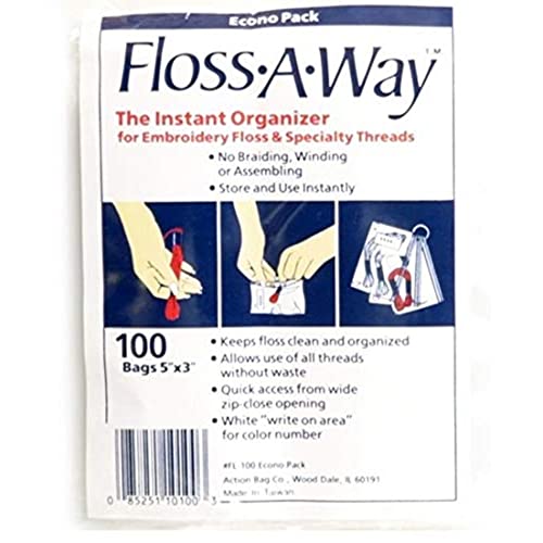 Action Bag Floss A Way Organizer 3 inch x 5 inch 100 Pack FL100 (2-Pack)