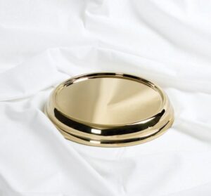 broadman church supplies remembranceware communion stacking bread plate base, brass