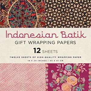 Indonesian Batik Gift Wrapping Papers - 12 Sheets: 18 x 24 inch (45 x 61 cm) Wrapping Paper