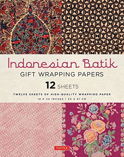 Indonesian Batik Gift Wrapping Papers - 12 Sheets: 18 x 24 inch (45 x 61 cm) Wrapping Paper