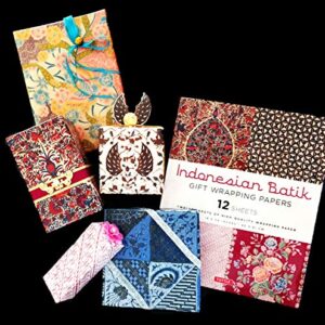 Indonesian Batik Gift Wrapping Papers - 12 Sheets: 18 x 24 inch (45 x 61 cm) Wrapping Paper