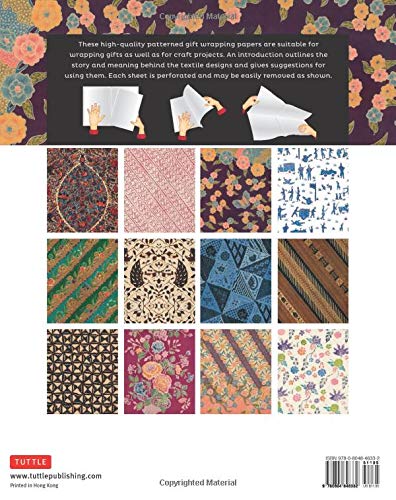 Indonesian Batik Gift Wrapping Papers - 12 Sheets: 18 x 24 inch (45 x 61 cm) Wrapping Paper