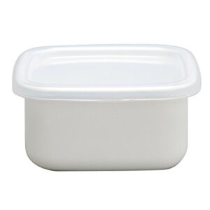 noda horo white enamel stockpot food container (s) imported from japan (one pack)