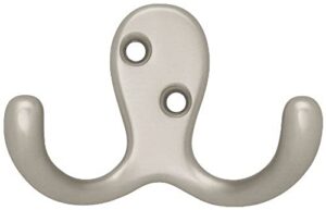 liberty b46114q-sn-c5 double prong robe hook, satin nickel, matte nickel