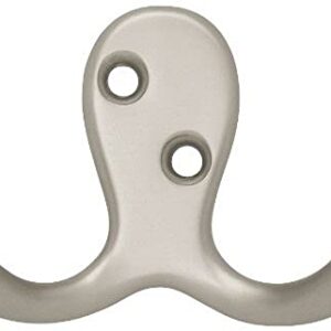 LIBERTY B46114Q-SN-C5 Double Prong Robe Hook, Satin Nickel, Matte Nickel