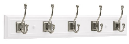 Brainerd R46121Y-WSN-L Five Arch Hook 27-inch Wide Architectural Hat and Coat Rail/Rack