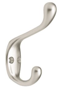 liberty b42302q-sn-c5 heavy duty coat and hat hook, 3-inch, matte nickel