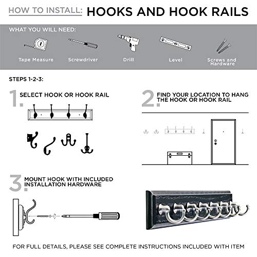 Liberty 129852 Four Hook 27-inch Wide Hat and Coat Rail/Rack