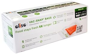 oliso pro vac-snap bags for oliso vacuum sealers (medium, 1 quart, 14 bags)