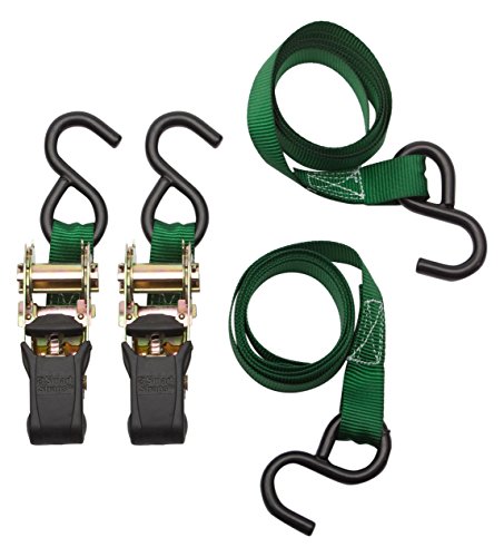 SmartStraps Ratchet Straps - 6ft GRN Padded Ratchet 2pk 1,500lb , green -SMAR138