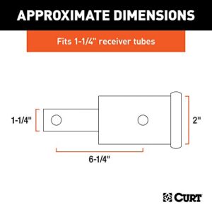 CURT 45785 Trailer Hitch Receiver Adapter, 1-1/4 to 2-Inch, 6-1/4-In Extension, 350 lbs