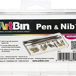 ArtBin 6859AB Pen and Nib Box, Art & Calligraphy Organizer, [1] Plastic Storage Box, Clear