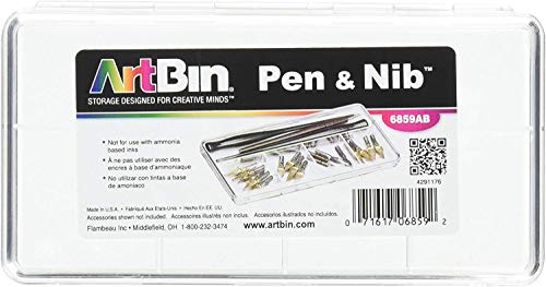 ArtBin 6859AB Pen and Nib Box, Art & Calligraphy Organizer, [1] Plastic Storage Box, Clear