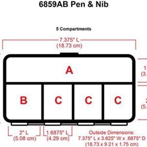 ArtBin 6859AB Pen and Nib Box, Art & Calligraphy Organizer, [1] Plastic Storage Box, Clear