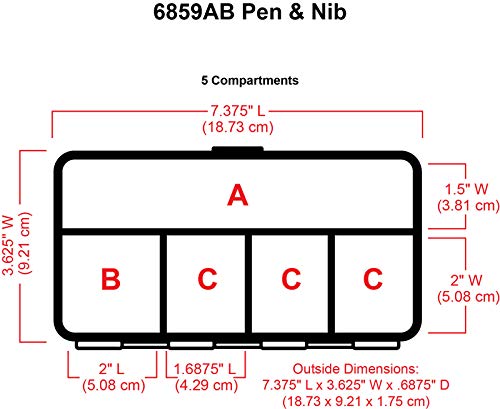 ArtBin 6859AB Pen and Nib Box, Art & Calligraphy Organizer, [1] Plastic Storage Box, Clear