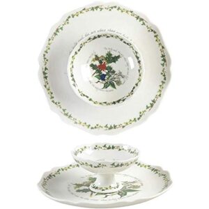 portmeirion the holly & the ivy chip & dip set 2 piece