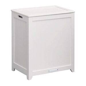 oceanstar rhp0109w rectangular laundry wood hamper, white finished