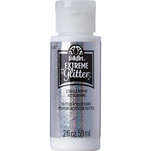 FolkArt Extreme Glitter Acrylic Paint in Assorted Colors (2 oz), 2796, Hologram (XGLT-2796)