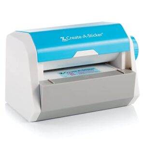 xyron create-a-sticker, 5″ sticker and label maker machine for small business and diy crafts, includes permanent adhesive, pre-loaded (0501-05-10a), 9.055″ x 5.709″ x 5.906″