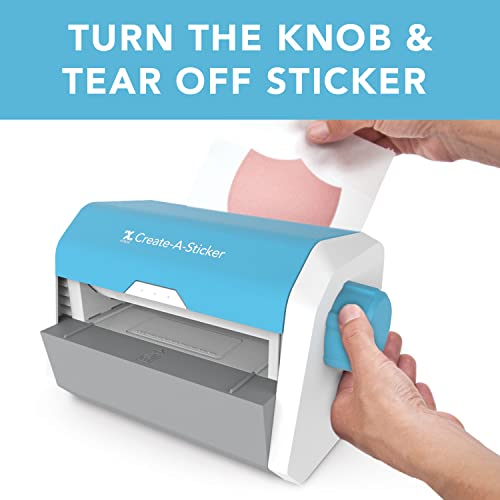 Xyron Create-a-Sticker, 5" Sticker and Label Maker Machine for Small Business and DIY Crafts, Includes Permanent Adhesive, Pre-Loaded (0501-05-10A), 9.055" x 5.709" x 5.906"