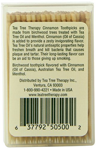 Tea Tree Therapy Toothpicks, Cinnamon, 100 Count