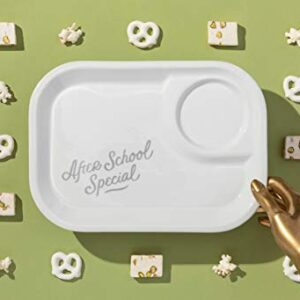 After School Special Ceramic Serving Tray from Brass Monkey - 11.5" x 8.5" x 3/4", White, Vintage Cafeteria-Inspired Tray, Unique Gift Idea!