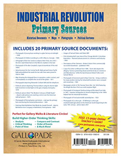 Gallopade Publishing Group Historical Documents Industrial Revolution Primary Sources Pack (9780635126030)