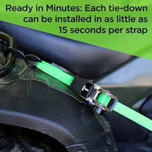 SmartStraps 6â€™ Ratchet Straps, 4 Pack â€” Standard Duty Retractable Tie-Down Straps â€” 1,500lb Break Strength, 500lb Safe Work Load â€” Haul ATVs, Lawn Tractors and Other Small Equipment