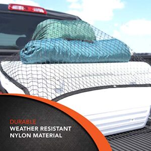 CargoSmart Adjustable Truck Net — Cargo Net for Pickup Truck Bed Adjustable to a Maximum Size of 78” x 55” — Fits on Most Standard Sized Truck Beds