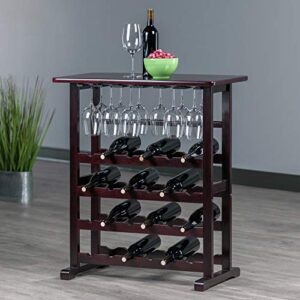 Winsome Vinny Wine Storage, 31.5"W x 35.67"H x 16.22"D, Espresso