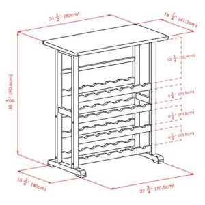 Winsome Vinny Wine Storage, 31.5"W x 35.67"H x 16.22"D, Espresso