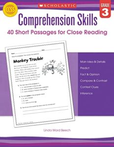 comprehension skills: short passages for close reading: grade 3