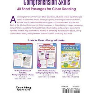 Scholastic Teaching Resources SC-546053 Comprehension Skills Gr 2 40 Short Passages For Close Reading