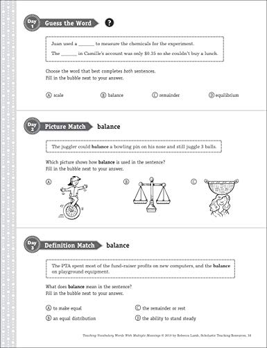 Teaching Vocabulary Words With Multiple Meanings (Grades 4–6): Week-by-Week Word-Study Activities That Teach 150+ Meanings for 50 Common Words to Improve Comprehension, Fluency, and Writing Skills