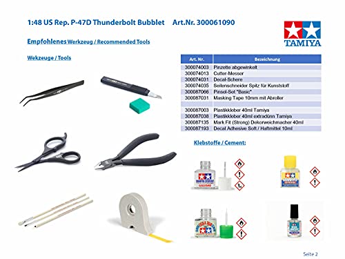 Tamiya 61090 1/48 P-47D Thunderbolt Bubbletop Plastic Model Airplane Kit