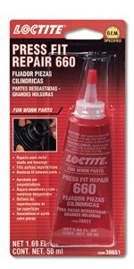 loctite 555337 quick metal retaining compound, 660 press fit repair 50-mililiter tube