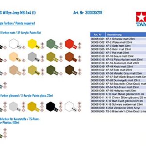 TAMIYA Jeep Willys 1/4 Ton 4X4 Hobby Model Kit