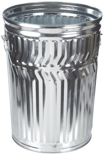 Witt Industries WCD20C Galvanized Steel 20-Gallon Light Duty Trash Can, Round, 17-1/2" Diameter x 23" Height