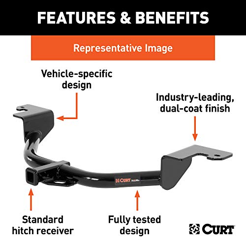 CURT 12242 Class 2 Trailer Hitch, 1-1/4-Inch Receiver, Compatible with Select Ford Five Hundred, Freestyle, Taurus, X, Mercury Montego, Sable