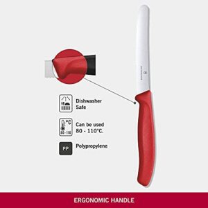 Victorinox Swiss Classic 4.5 Inch Serrated Utility Steak Knife with Red Handle