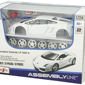 Maisto 1:24 Scale Assembly Line Lamborghini Gallardo LP 560-4 Diecast Model Kit, White