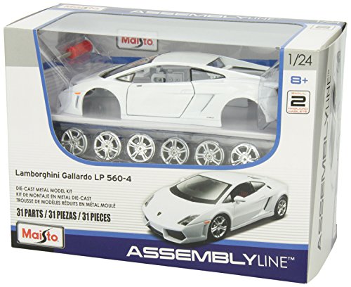 Maisto 1:24 Scale Assembly Line Lamborghini Gallardo LP 560-4 Diecast Model Kit, White