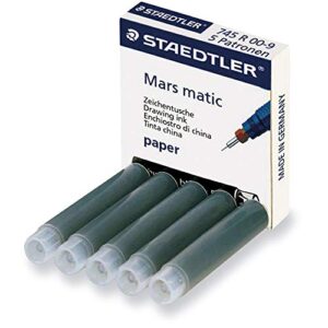 staedtler 745 r 00-9 marumatic drafting pen, refill ink, cartridge, black