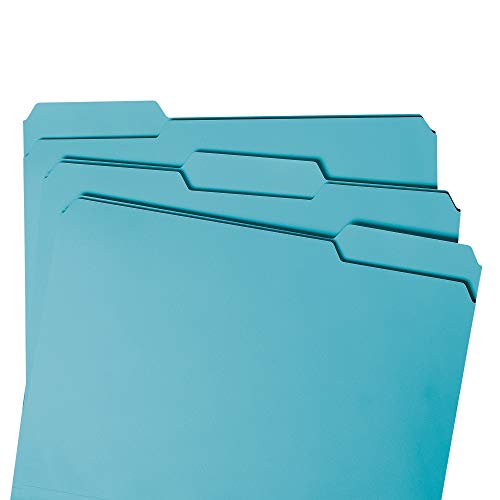 Smead Colored File Folder, 1/3-Cut Tab, Letter Size, Teal, 100 per Box (13143)