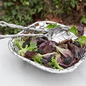 Arthur Court Designs Metal 3-Pc Grape Salad Set Bowl and Server in Grape Pattern Sand Casted in Aluminum with Artisan Quality Hand Polished Design Tarnish-Free 9.5 Inch Diameter