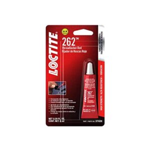 LOCTITE 262 Threadlocker for Automotive: High-Strength, Oil Tolerant, High-Temp, Anaerobic | Red, 6mL Tube (PN: 37420 - 487231)