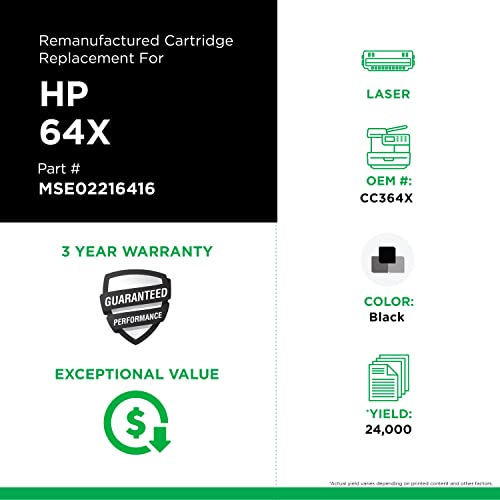 MSE Brand Remanufactured Toner Cartridge Replacement for HP CC364X (HP 64X) | Black | High Yield