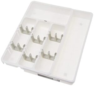 oxo good grips expandable utensil organizer, 9.75 inches, white