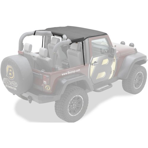 Bestop 52586-35 Black Diamond Header-style Bikini Top for 2010-2018 Wrangler JK 2-Door